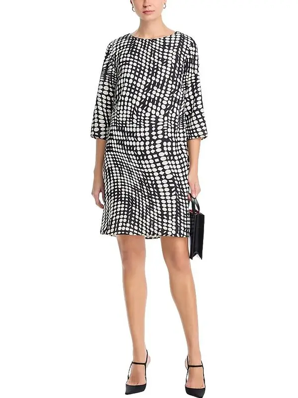 Caroline Rose A-line Dress - Ivory/black