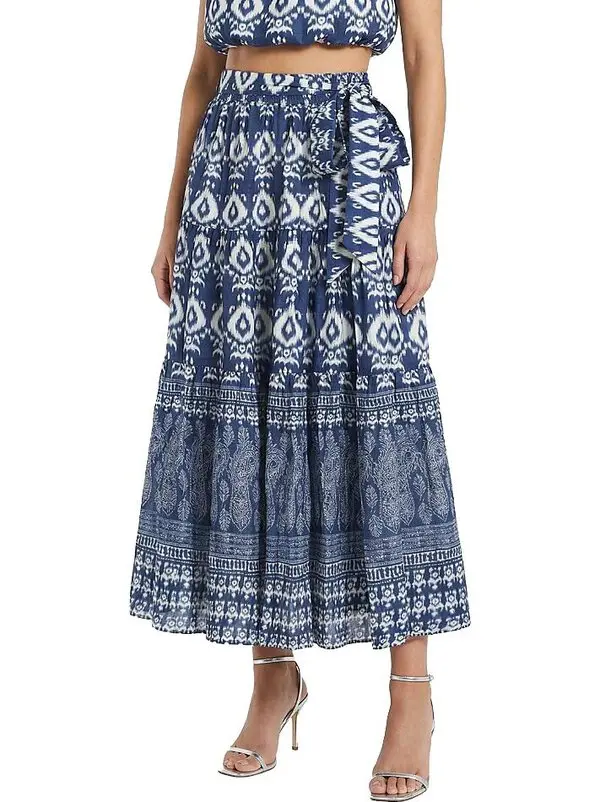CHANGE OF SCENERY Jenni Tiered Belted Skirt - Tivara Ikat