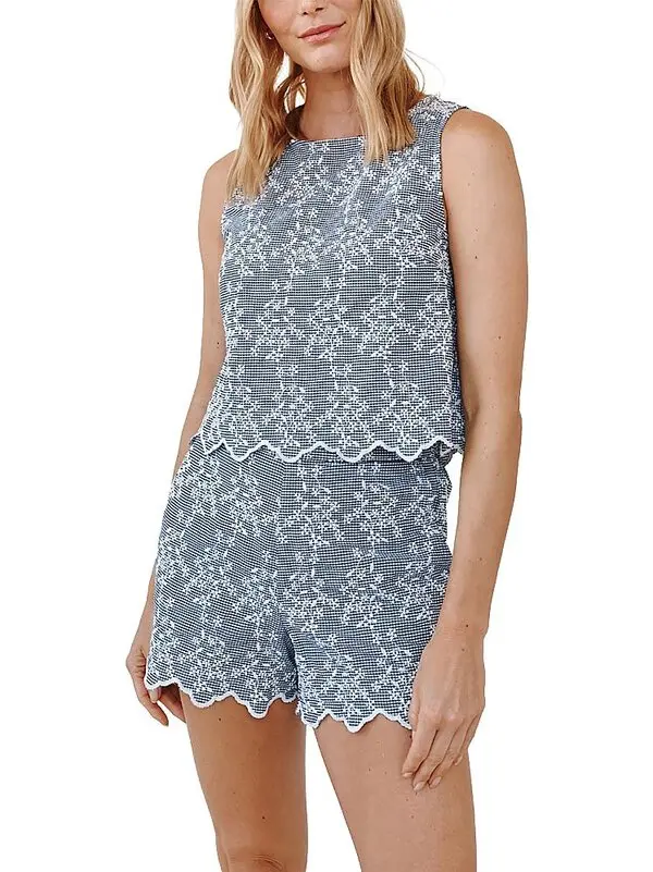 Bella Dahl Split Back Tank Top - Floral Gingham