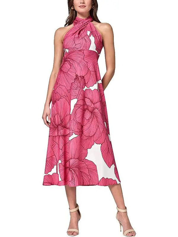 Donna Karan New York Wm Poly Dress - Azalea Multi