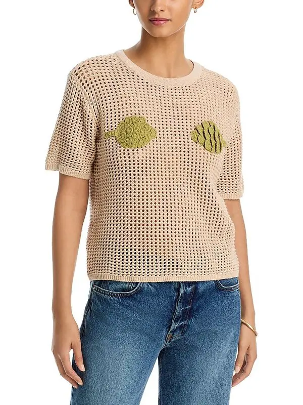 Aqua Open Knit Top - Natural