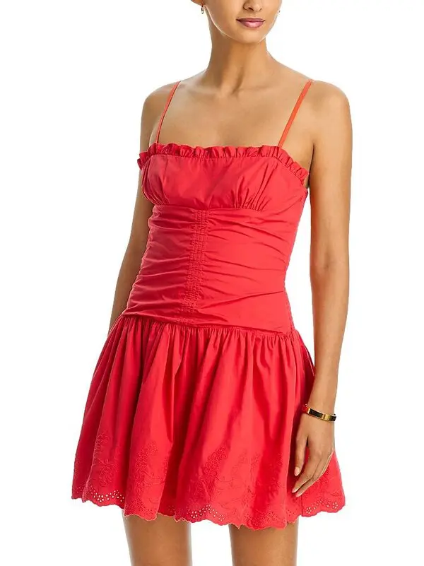 Aqua Poplin Mini Dress Exclusive - Orange