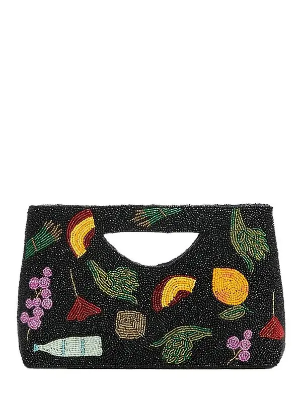Aqua X Lsa Beaded Clutch - Black