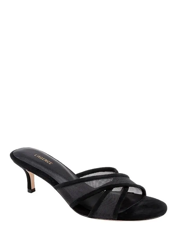 L'Agence Padua Print Slides - Black Mesh