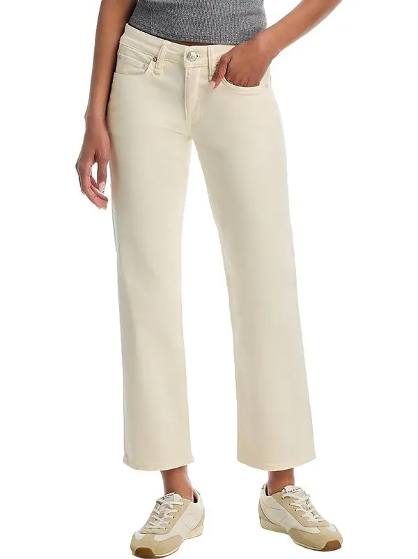 Rag & Bone Harlow Low Rise Straight Ankle Jeans - Ecru