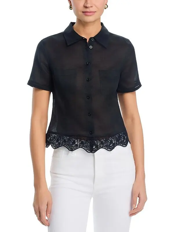FRAME Embroidered Seaside Shirt - Black