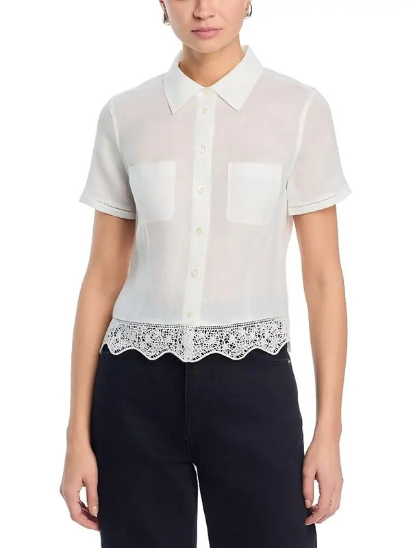 FRAME The Embroidered Seaside Shirt - White
