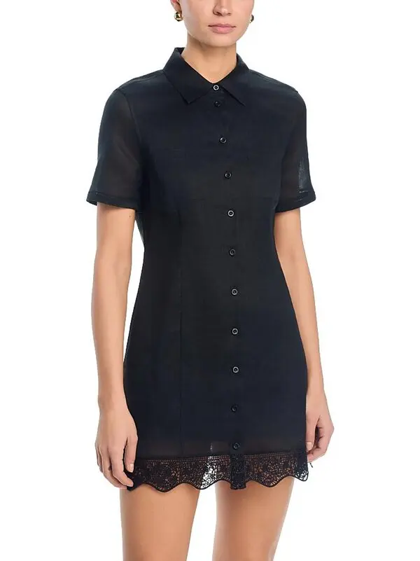 FRAME The Embroidered Seaside Dress - Black