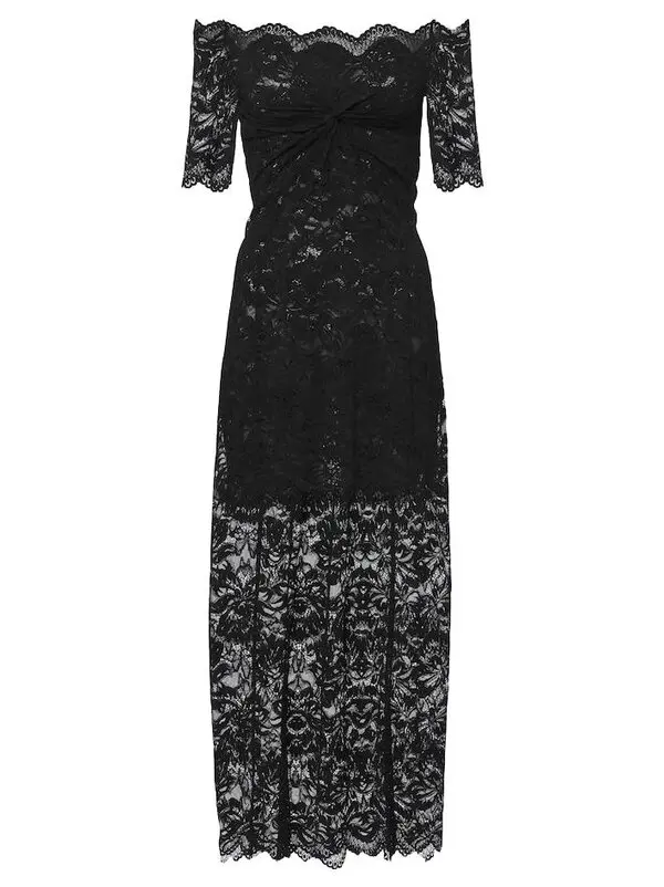 Rabanne Lace Midi Dress - Black