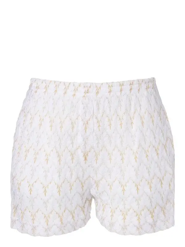 Missoni Open-knit Lamé Shorts - White