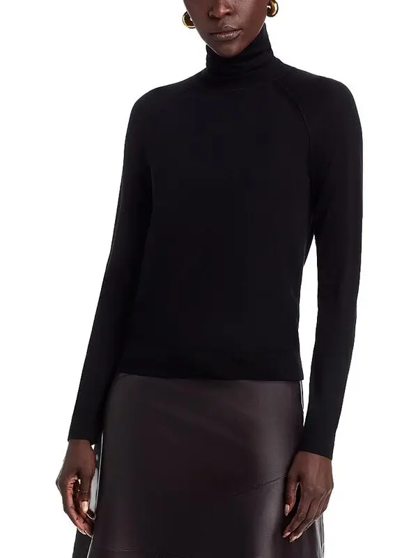 BOSS Frizani Wool Turtleneck Top - Black