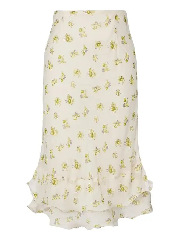 Dorothee Schumacher Airy Daydream Floral Midi Skirt - Beige