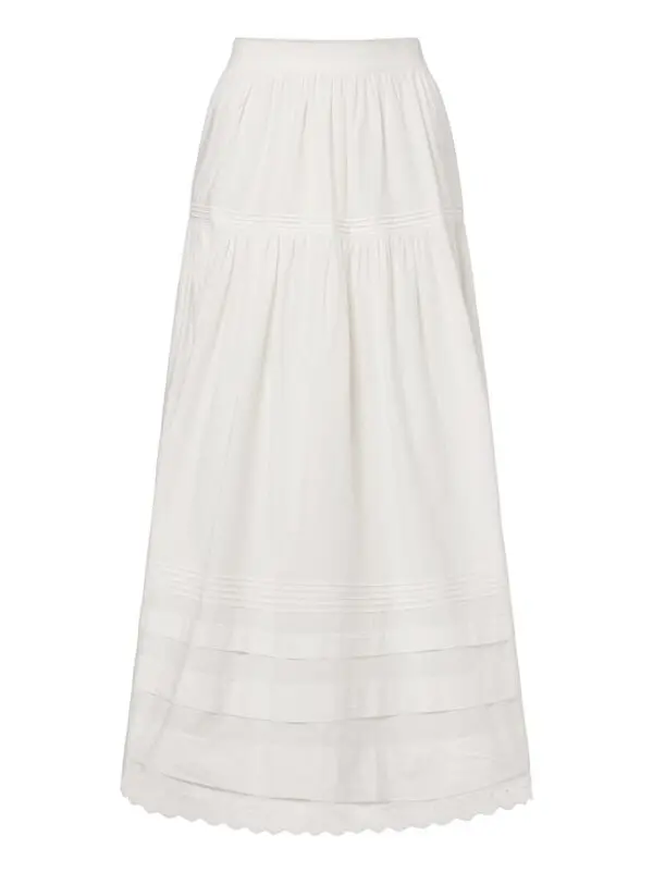 DÔEN Sebastiane Cotton Poplin Maxi Skirt - White