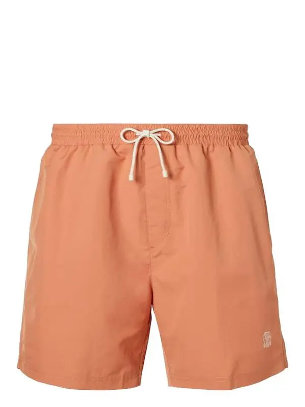 Brunello Cucinelli Logo Swim Trunks - Orange