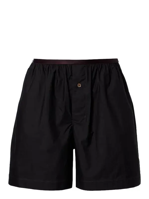 LEMAIRE Cotton And Silk Shorts - Black