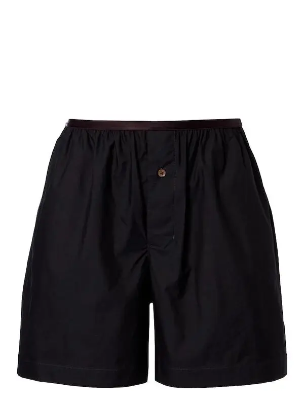 LEMAIRE Cotton And Silk Shorts - Black