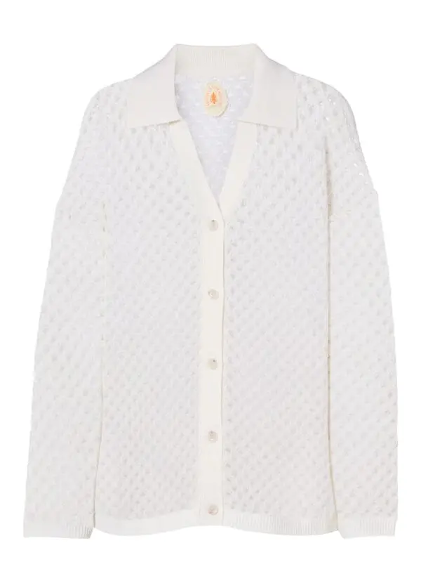 Jardin Des Orangers Open-knit Wool And Cashmere Cardigan - White