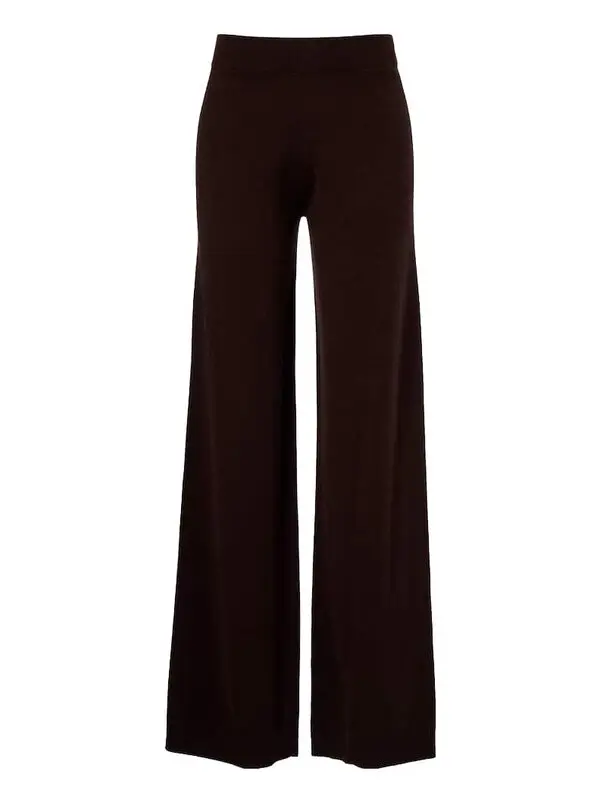 Jardin Des Orangers Wool And Cashmere Wide-leg Pants - Brown
