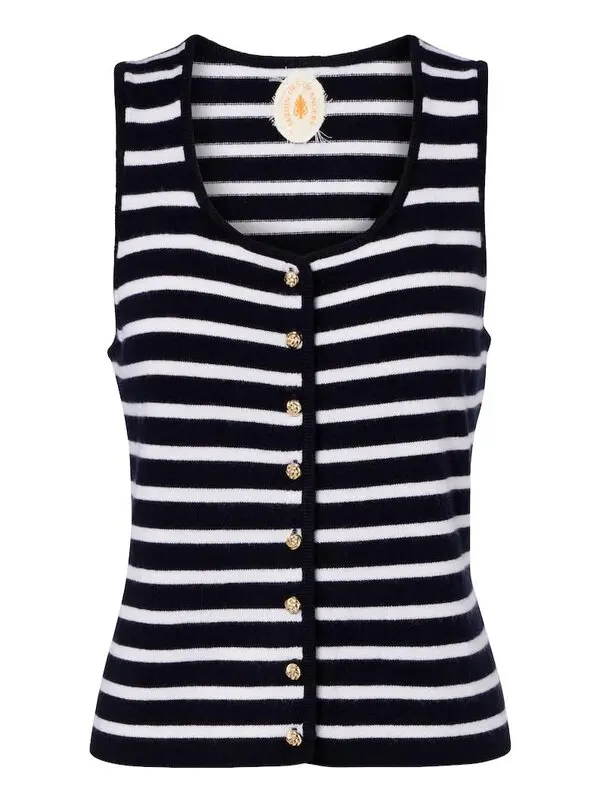 Jardin Des Orangers Striped Cashmere Sweater Vest - Blue