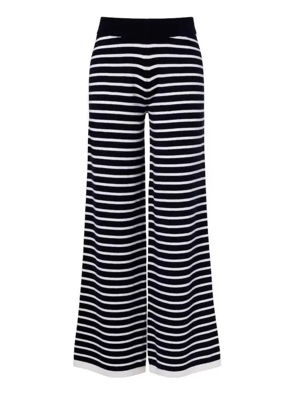 Jardin Des Orangers Striped Cashmere Wide-leg Pants - Blue