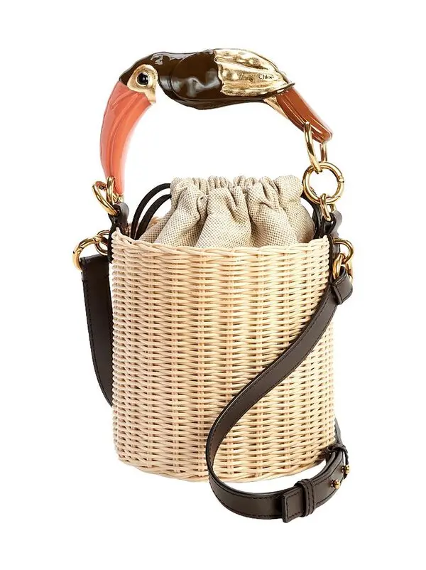 Chloé Flamingo Handle Basket Bag - Hot Sand