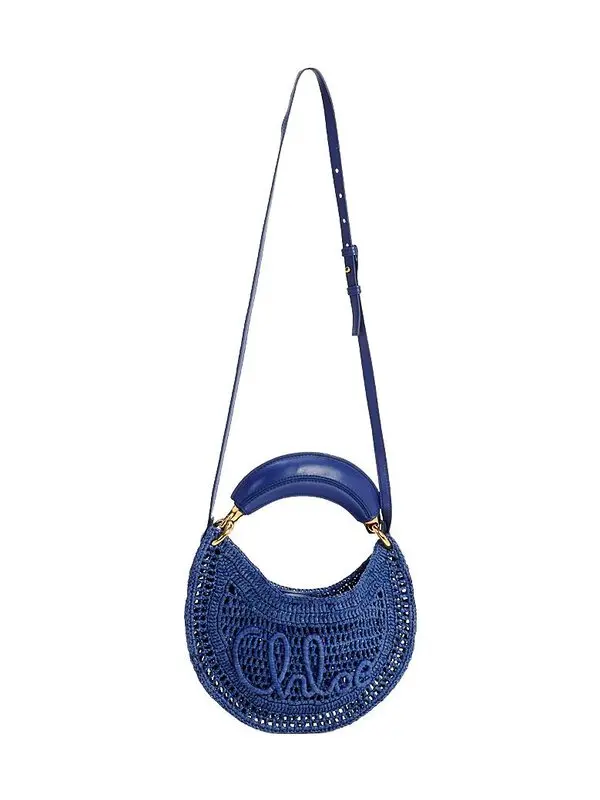 Chloé Mini Raffia Bag - Evening Blue