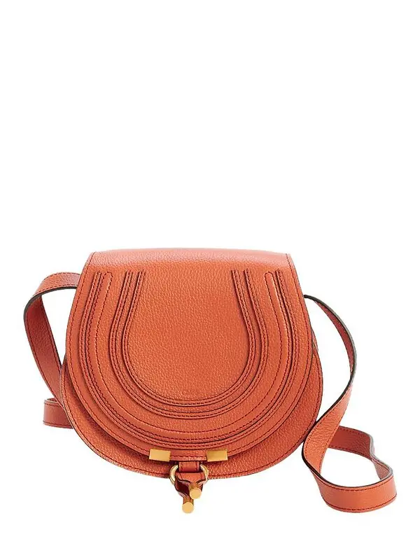 Chloé Marcie Small Leather Saddle Bag - Crimson