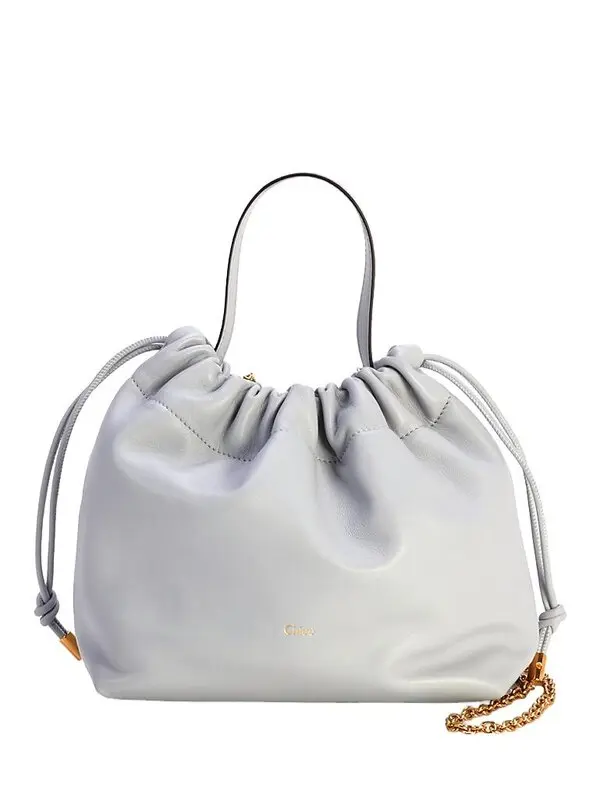 Chloé Leather Mini Shoulder Bag - Greyish Blue