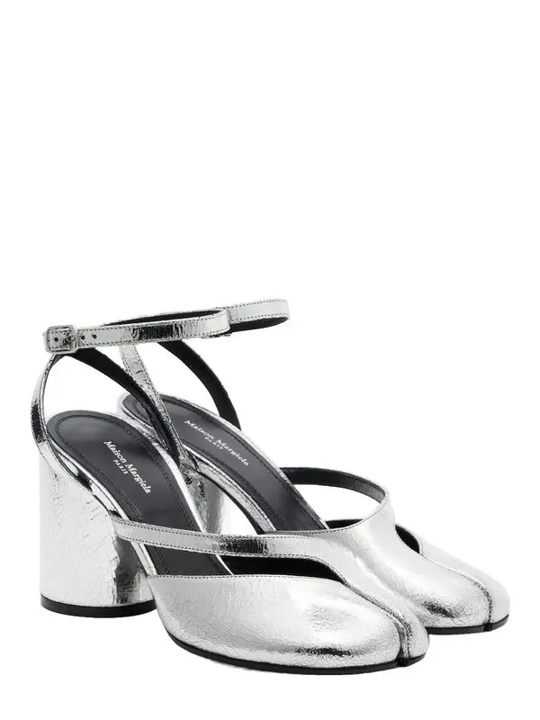 MAISON MARGIELA Tabi Metallic Leather Pumps - Silver