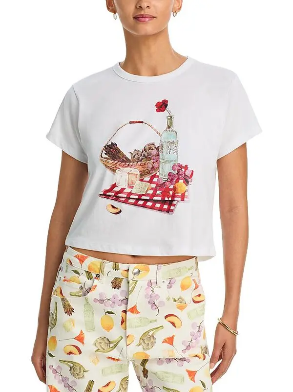 Aqua Picnic Graphic Tee - White