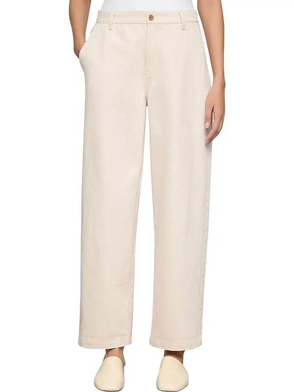 Lafayette 148 New York Kent Barrel Leg Jeans - Washed Ecru