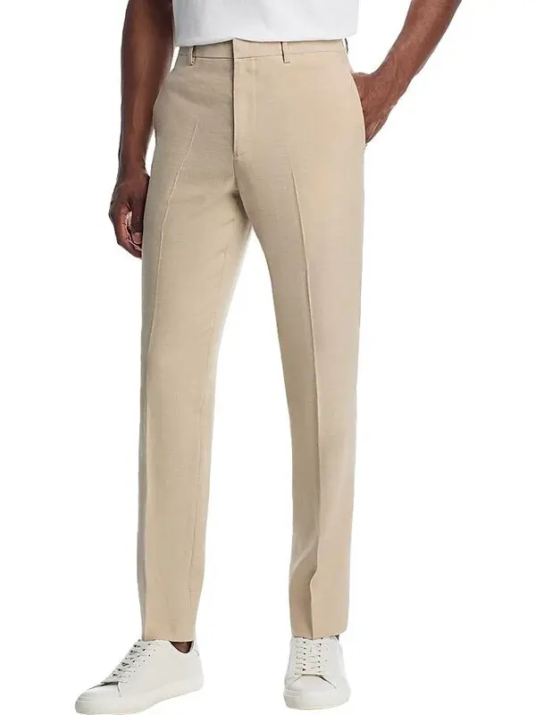 Theory Mayer Linen & Wool Slim Fit Suit Pants - Tan