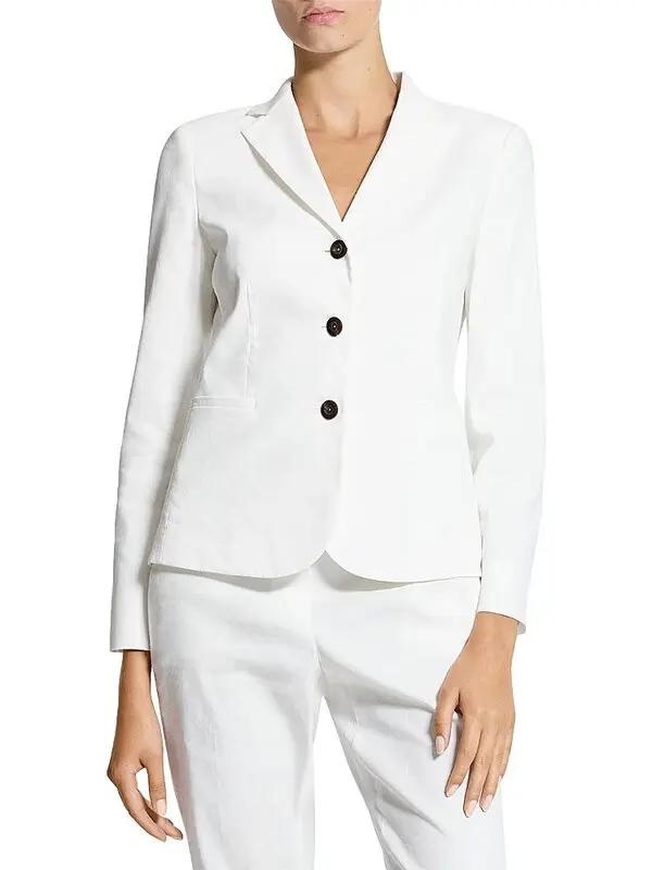 Theory Shrunken Linen Blend Jacket - White