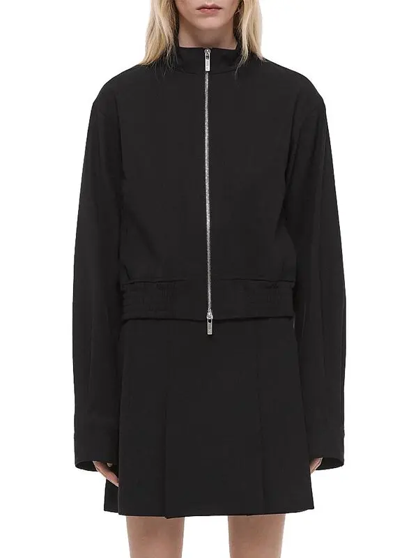 Helmut Lang Gab Bomber Wool Jacket - Black