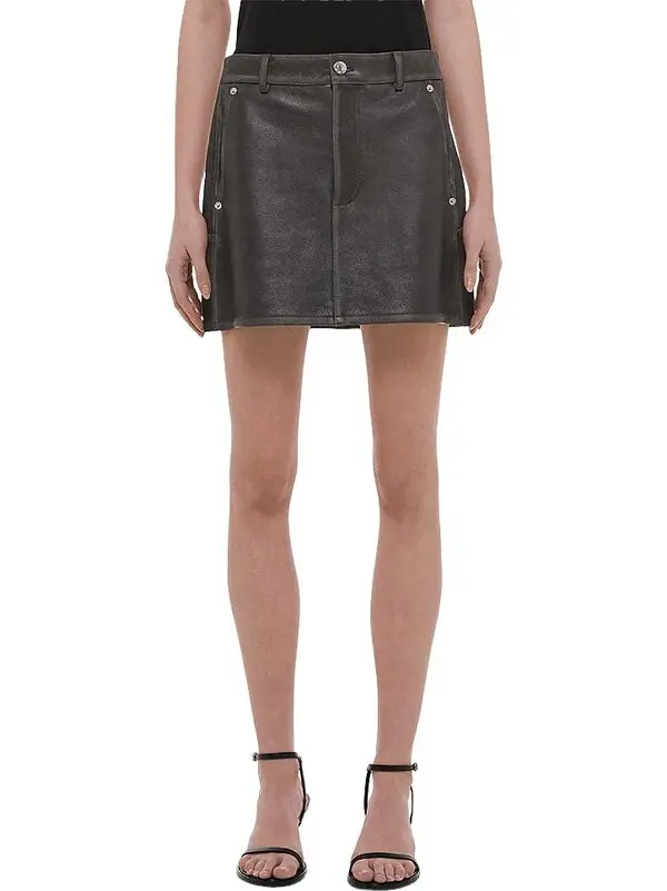 Helmut Lang Leather Moto Mini Skirt - Segano