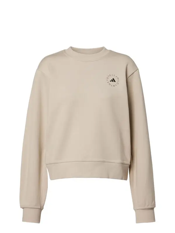 Adidas By Stella McCartney Logo Cotton Sweatshirt - Beige