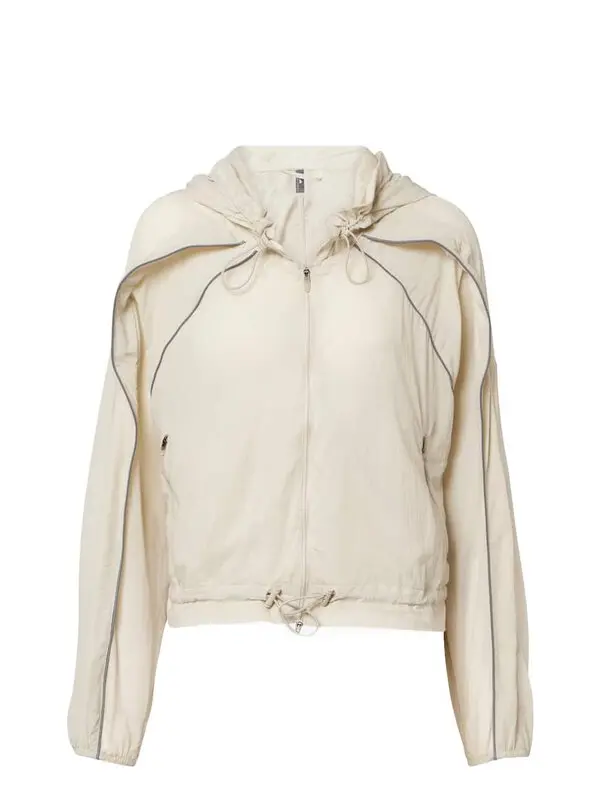 Adidas By Stella McCartney Gathered Hooded Track Jacket - Beige