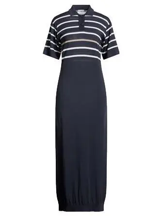 Brunello Cucinelli Virgin Wool And Cashmere Maxi T-shirt Dress - Navy