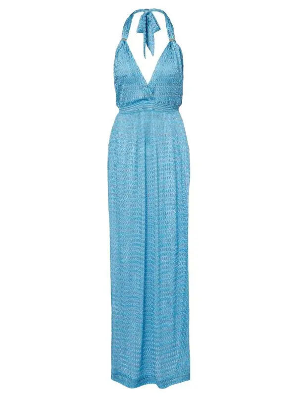 Melissa Odabash Mariah Lamé Maxi Dress - Blue