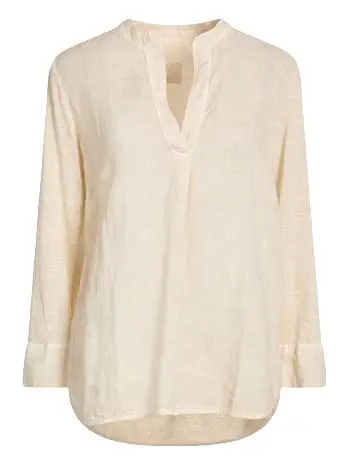 120% Lino Linen Gauze Top - Beige
