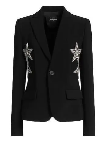 Dsquared2 Single-breasted Blazer With Appliqués - Black