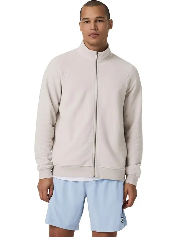 Vuori Pique Fleece Track Jacket - Grey Mist