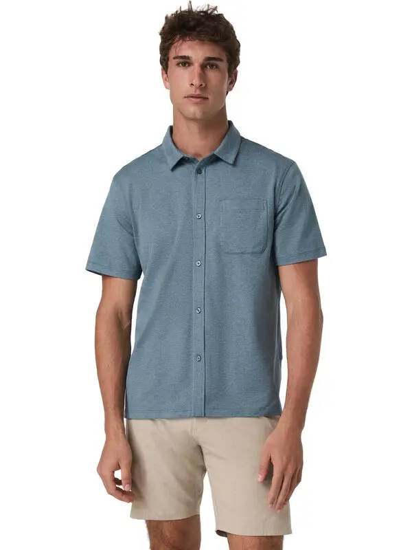 Vuori Short Seeve Ponto Button Down Shirt - Abyss Heather