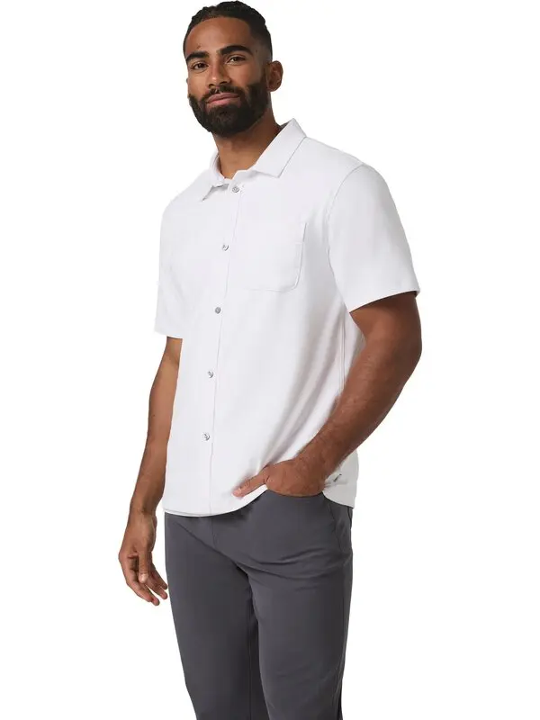 Vuori Short Seeve Ponto Button Down Shirt - White