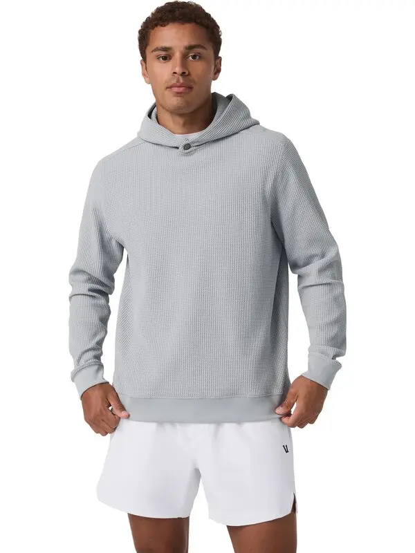 Vuori Tech Waffle Pullover Hoodie - Sea Fog