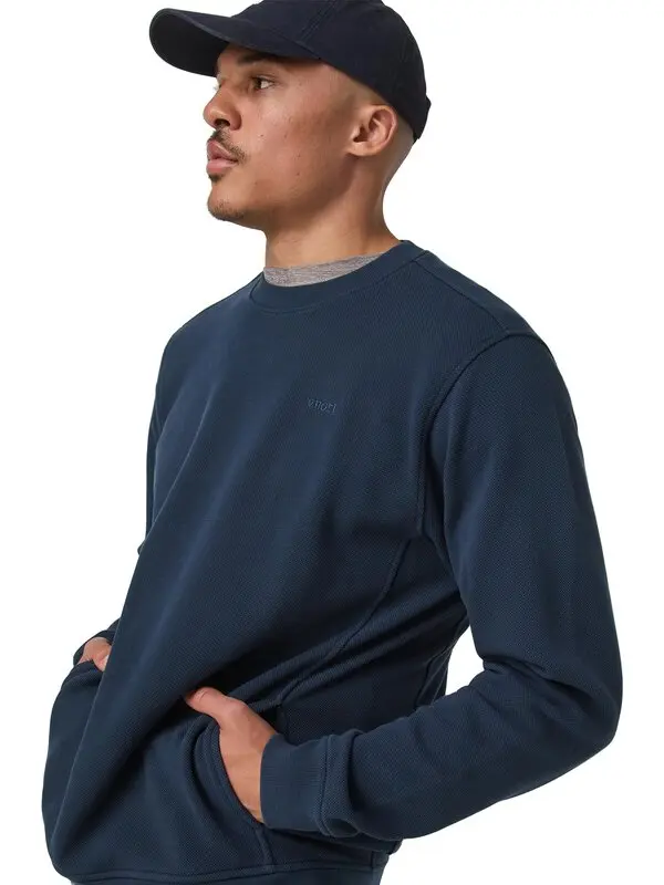Vuori Pique Feece Crew Neck Shirt - Ocean Blue