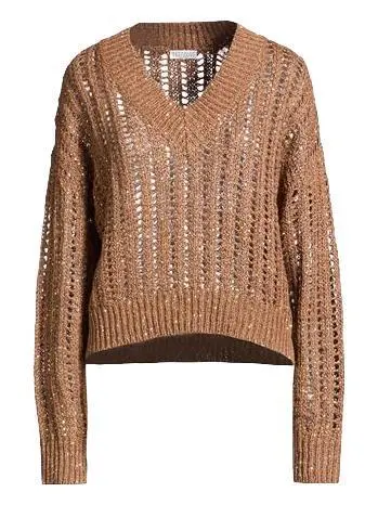 Brunello Cucinelli Crochet Knit Sweater - Beige