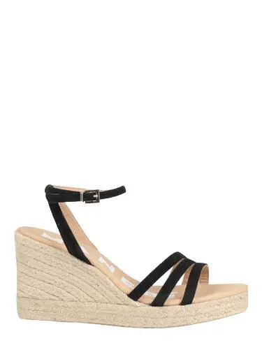 Manebí Leather Espadrille Sandals - Black
