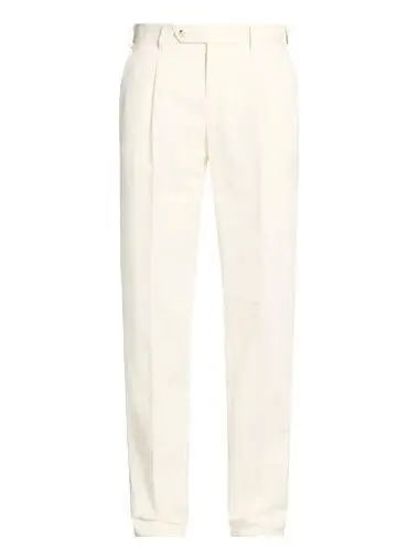 PAOLONI Pants Ivory Size Cotton, Linen - White