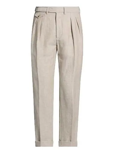 PAOLONI Tapered Herringbone Pants - Grey
